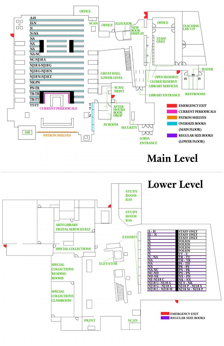 Haas Arts Library Stacks Map | Yale University Library